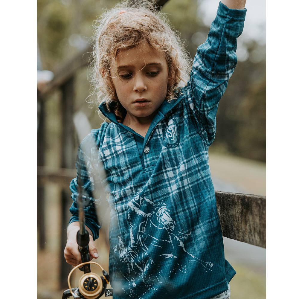 Campdraft Co Kids Fishing Shirt – Hot Southern Miss