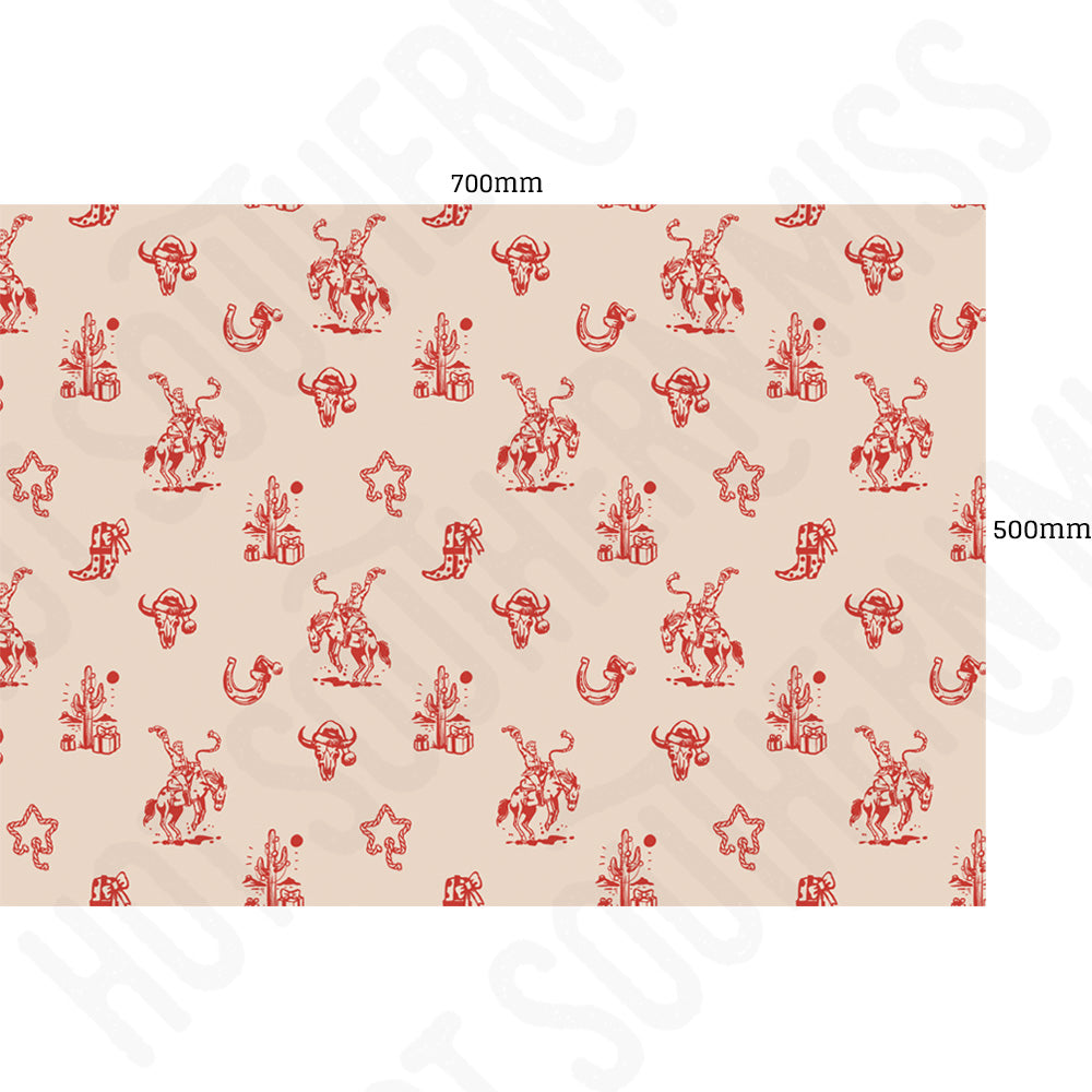 Santa Bronc Christmas Wrapping Paper - 6 Sheets – Hot Southern Miss